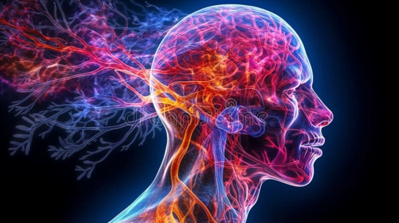 AI Generated Illustration of Modern Computer Face Design, Futuristic ...