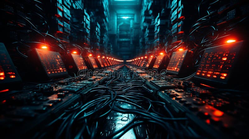 AI Generated Illustration of a Modern Computer Lab Featuring a Variety ...