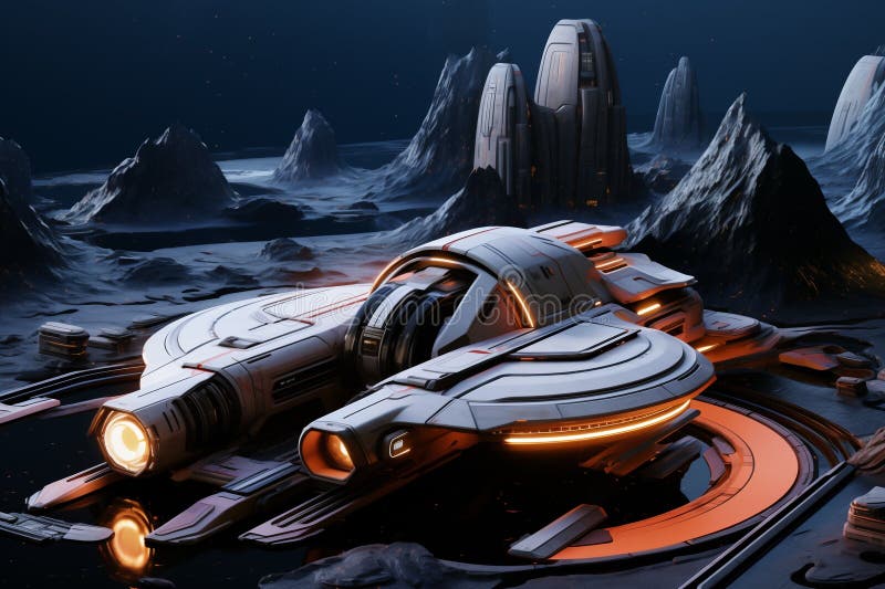 AI Generated Illustration of a Modern, High-tech Space Vehicle Stock ...