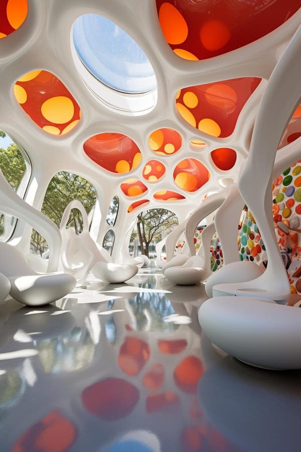 AI Generated Illustration of a Modern Interior with an Asymmetrical ...