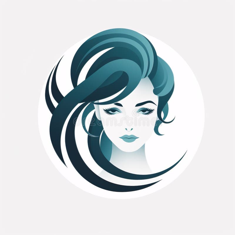 AI Generated Illustration of a Modern Logo for Hair Styling Stock ...