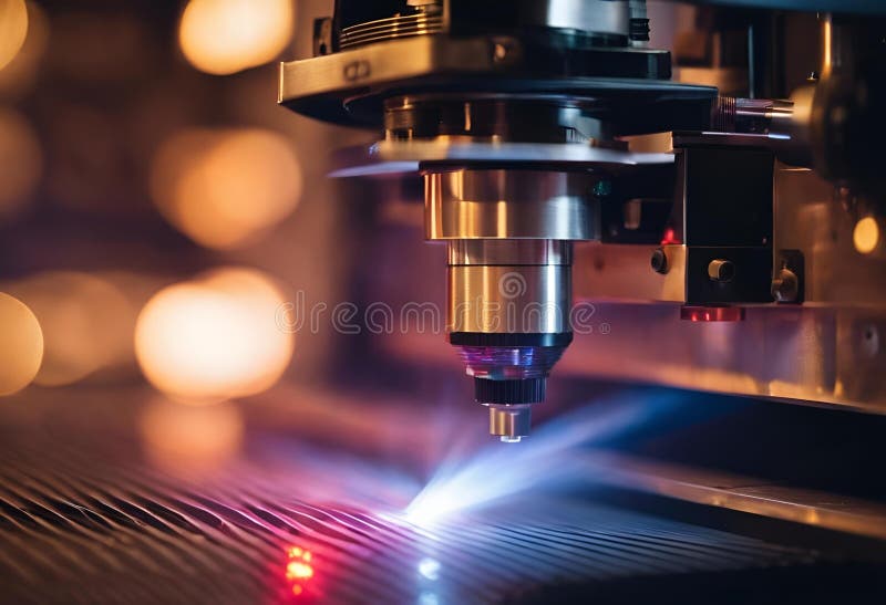 AI Generated Illustration of a Modern Machine Illuminated by a Bright ...