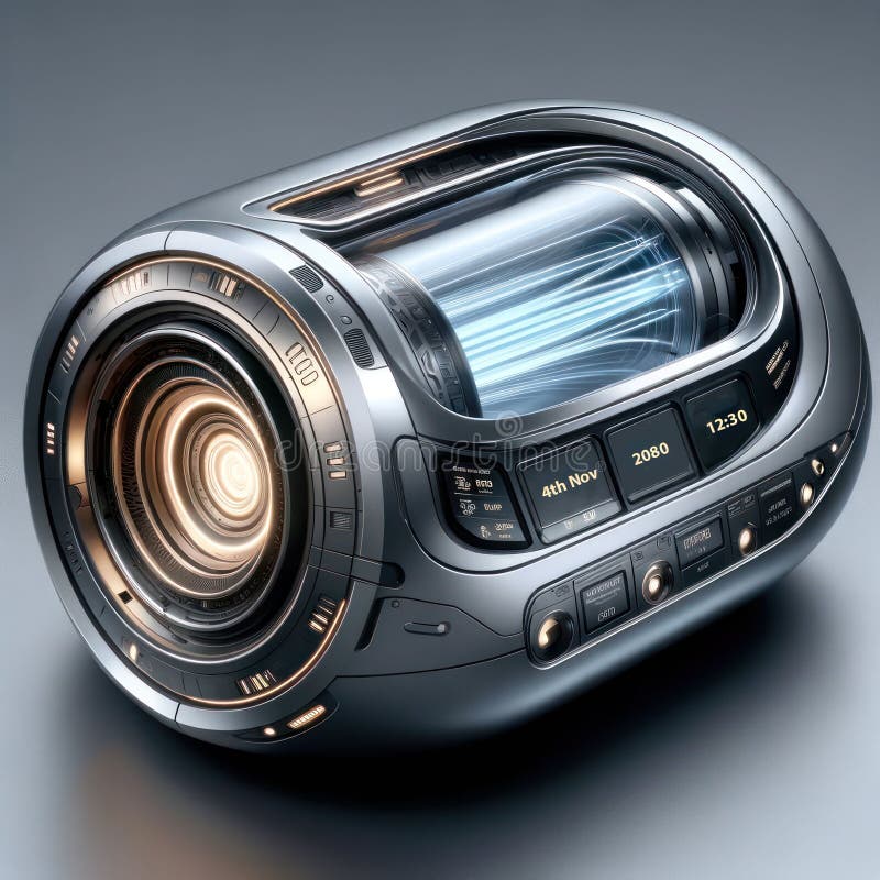AI Generated Illustration of a Modern Technological Time Machine from ...