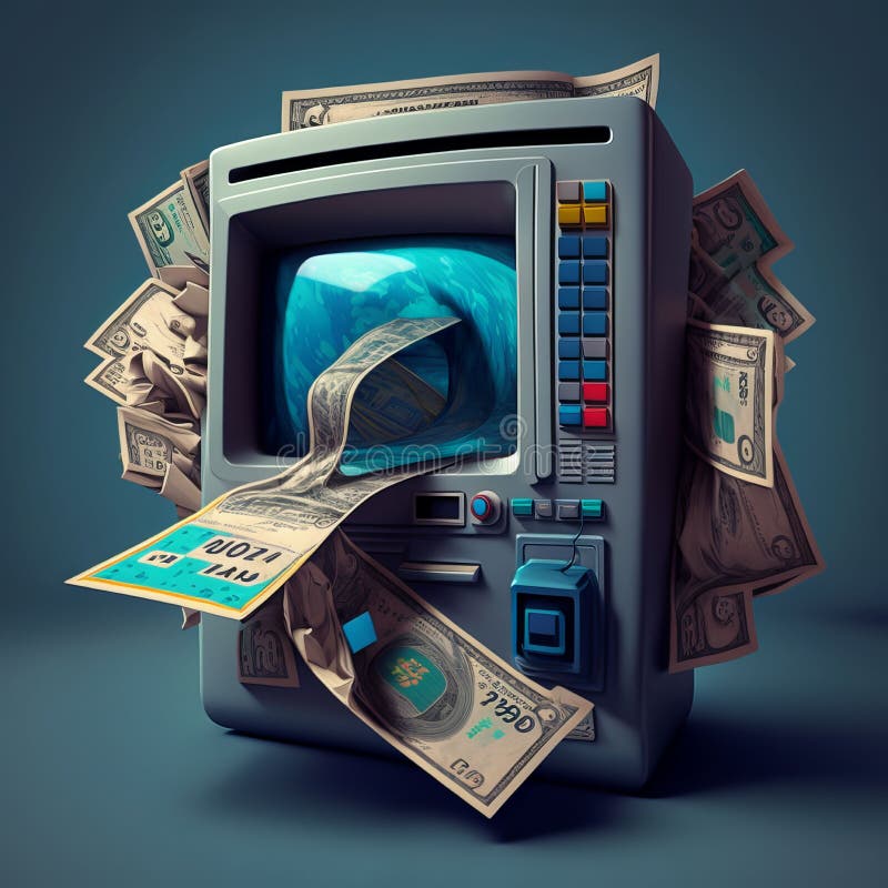 AI Generated Illustration of Money Printing Machine Stock Illustration ...