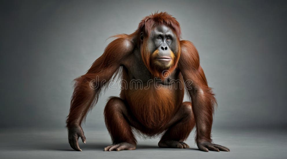 A Monkey that is Sitting Down and Looking Back at the Camera Stock ...