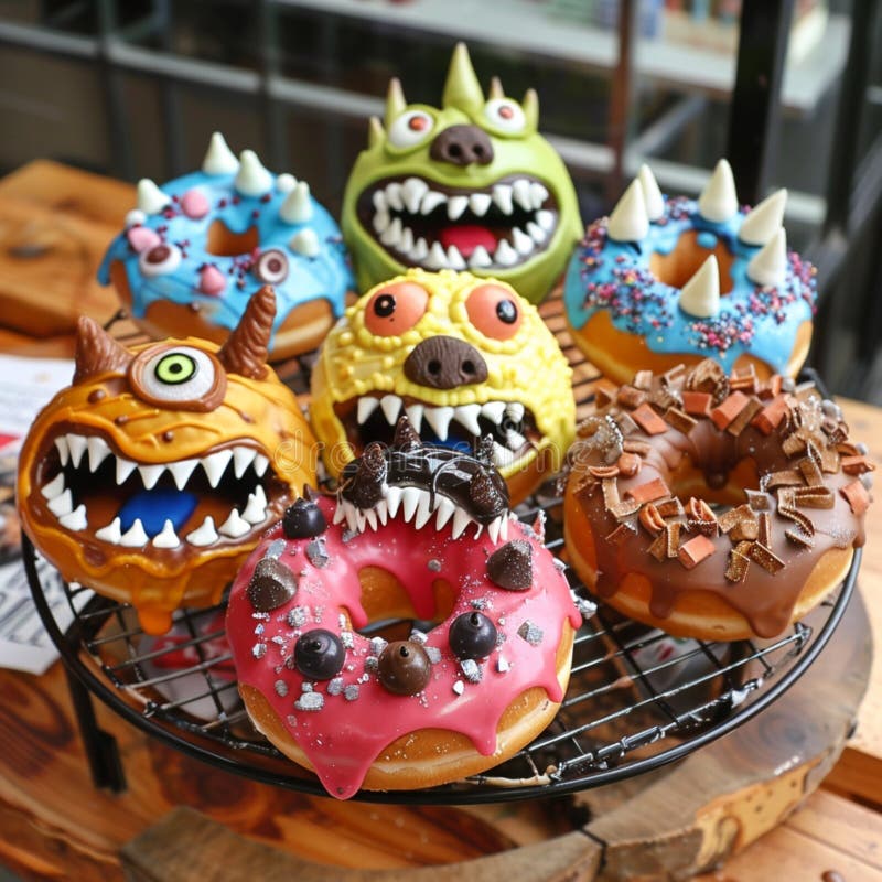 Monster Doughnuts Stock Illustrations – 6 Monster Doughnuts Stock ...