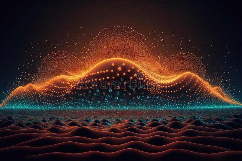 AI-generated Illustration of Motion Waving Dots Texture with Glowing ...