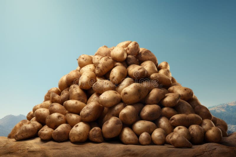 AI-generated Illustration of a Mound of Potatoes Perched upon a ...