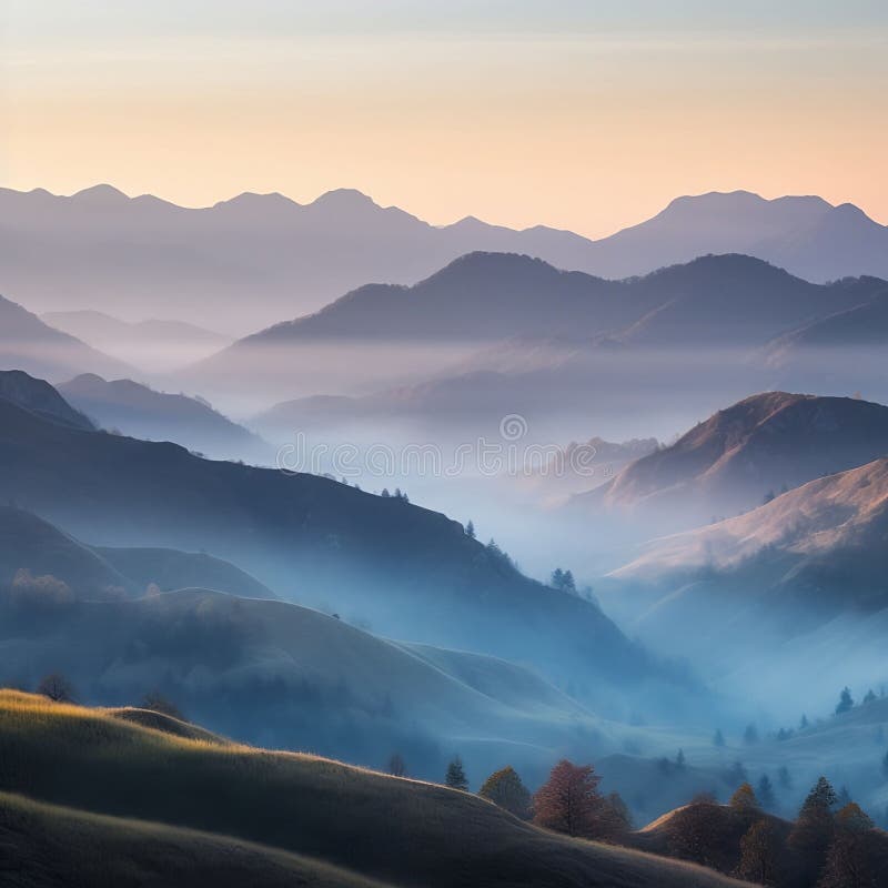 AI Generated Illustration of a Mountain Range in the Distance, Captured ...