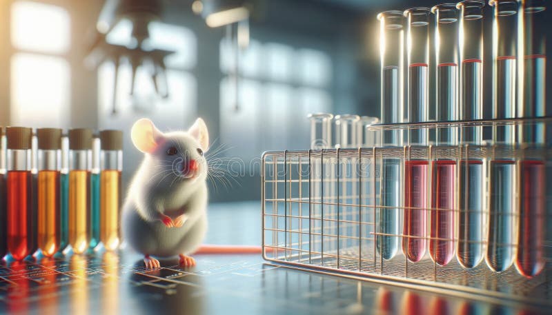 AI Generated Illustration of a Mouse Peeks Out in a Laboratory Setting ...