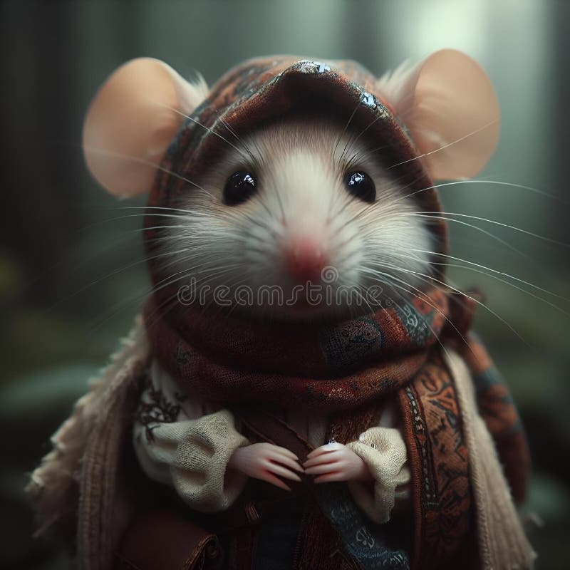 AI Generated Illustration of a Mouse Wearing Rugged Clothes Stock ...