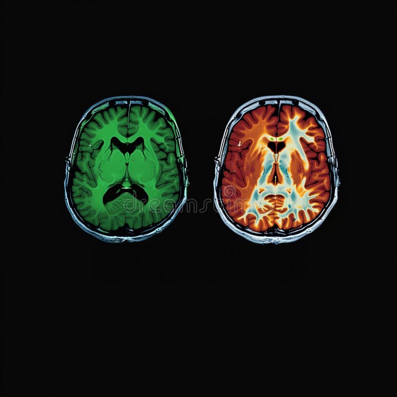AI Generated Illustration of MRI Scan of a Brain Showing Different ...
