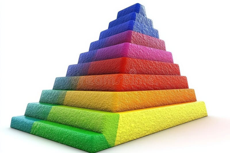 Multi Layered Rainbow Pyramid Smooth Gradients Sharp Edges Symbolizing ...
