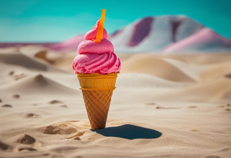 AI Generated Illustration of a Multicolored Ice Cream Cone and Popsicle ...