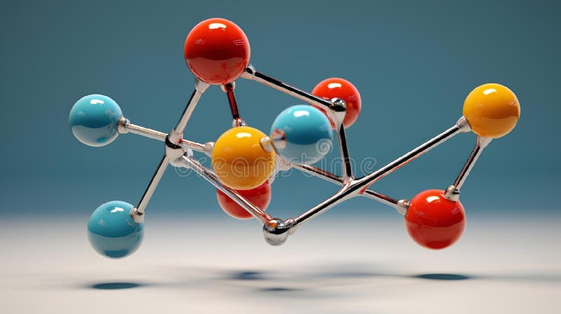 AI-generated Illustration of Multicolored Molecules Linked in a Chaotic ...