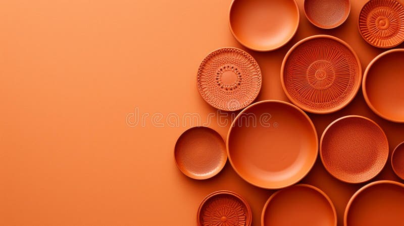 AI Generated Illustration of Multiple Ceramic Bowls and Plates on a ...