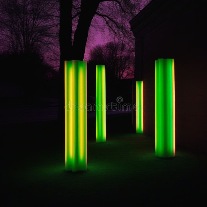 AI Generated Illustration of Multiple Glowing Rectangular Light ...