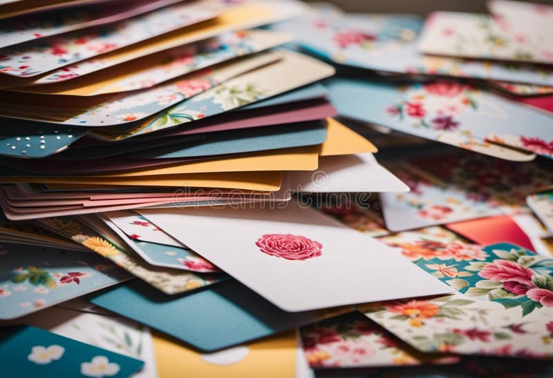 AI Generated Illustration of Multiple Playing Cards of Various Colors ...