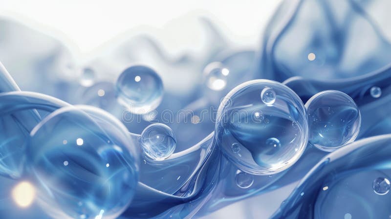 AI Generated Illustration of Multiple Water Droplets Glistening on the ...