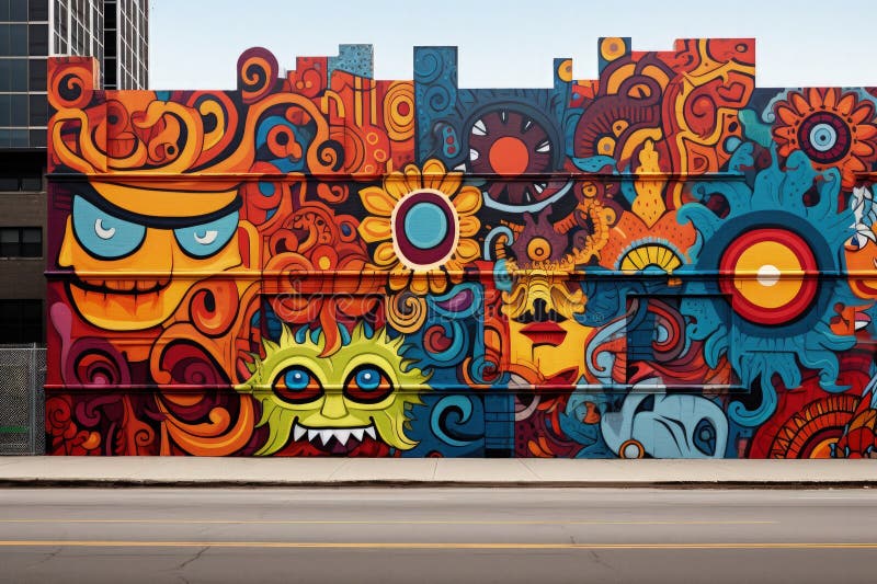 AI Generated Illustration of a Mural Painted on the Wall of a Building ...