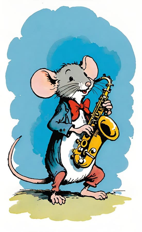 AI Generated Illustration of a Musician Mouse Character Playing Sax ...