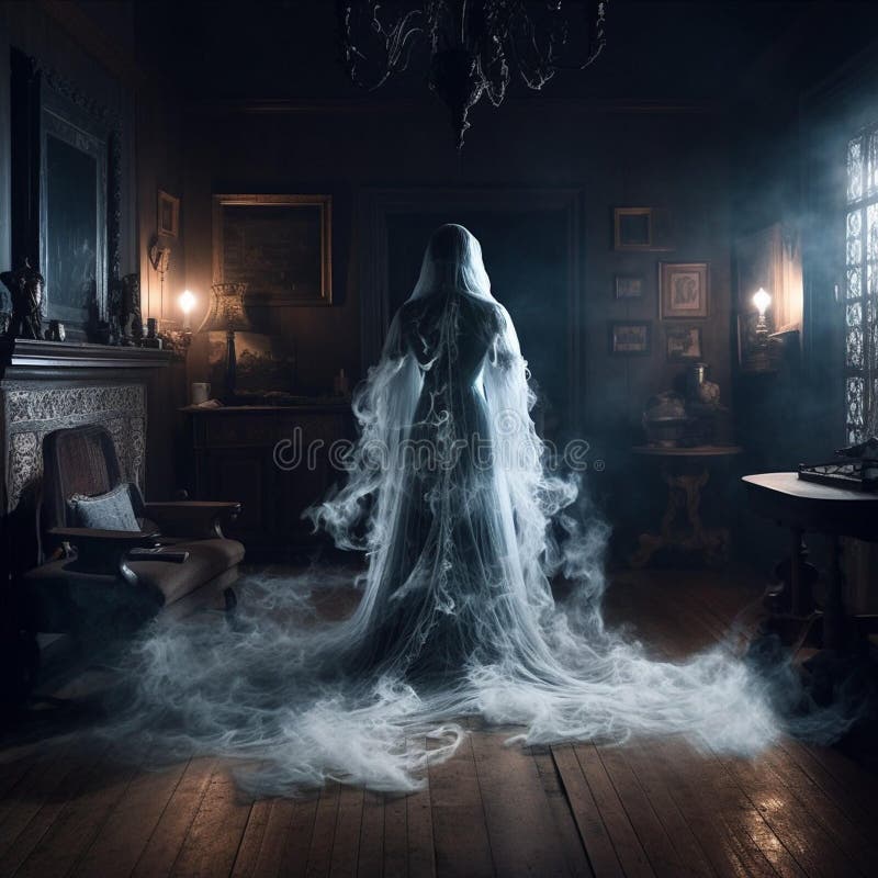 AI Generated Illustration of a Mysterious Ghost Wearing a White Cloak ...