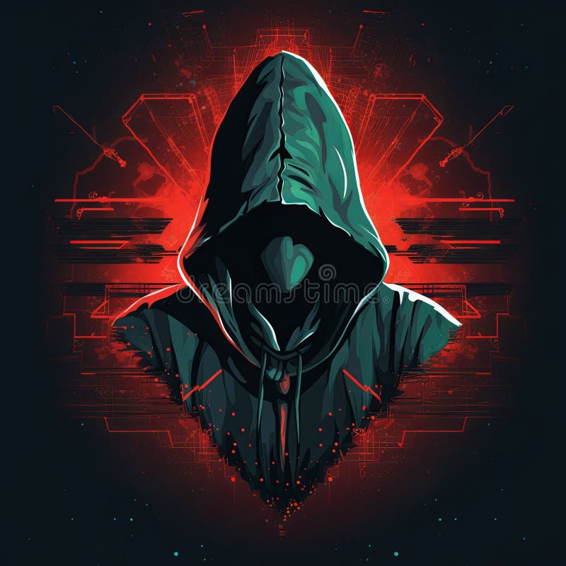 AI Generated Illustration of a Mysterious Hooded Figure Logo Design ...