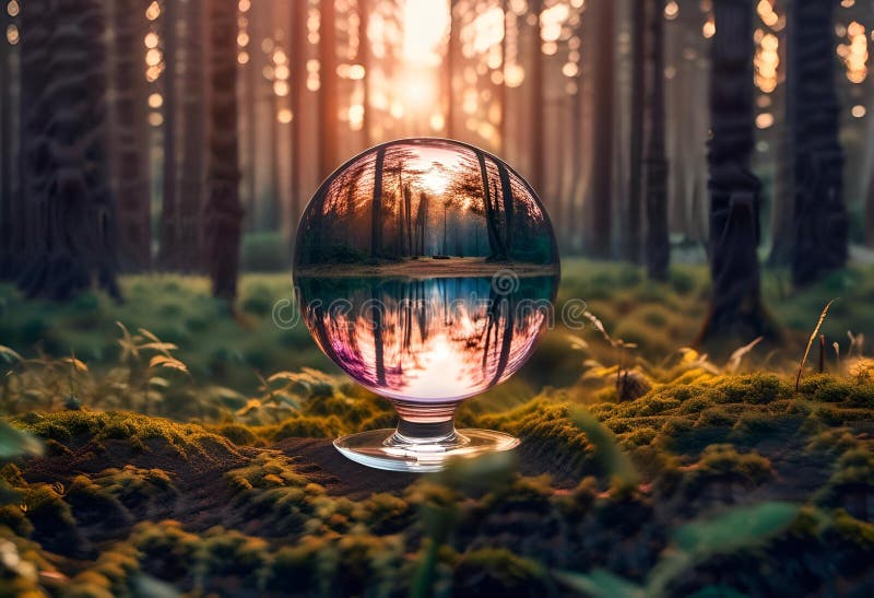 An Orb that Looks Like it S in the Middle of the Woods Stock ...