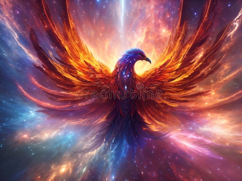 AI Generated Illustration of a Mythical Phoenix Rising from the Clouds ...