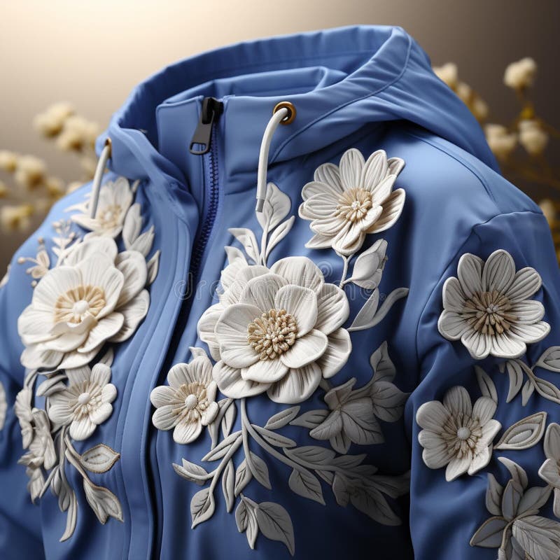 AI Generated Illustration of a Navy Blue Jacket with a Detailed Paisley ...