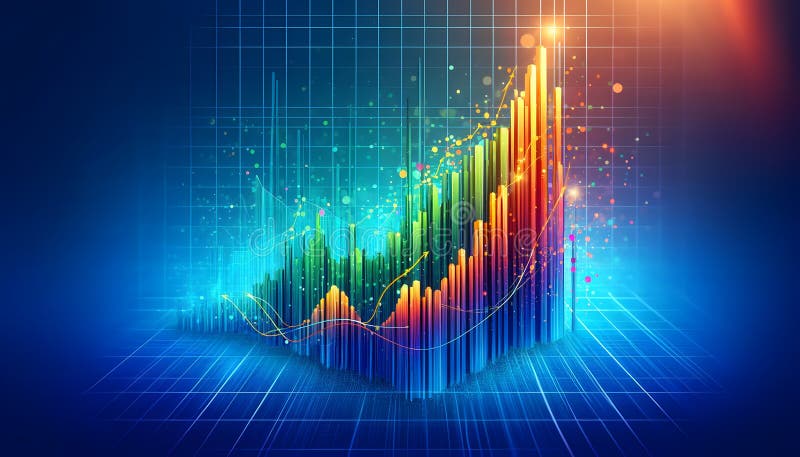 AI Generated Illustration of a Neon Background with Illuminated Graph ...
