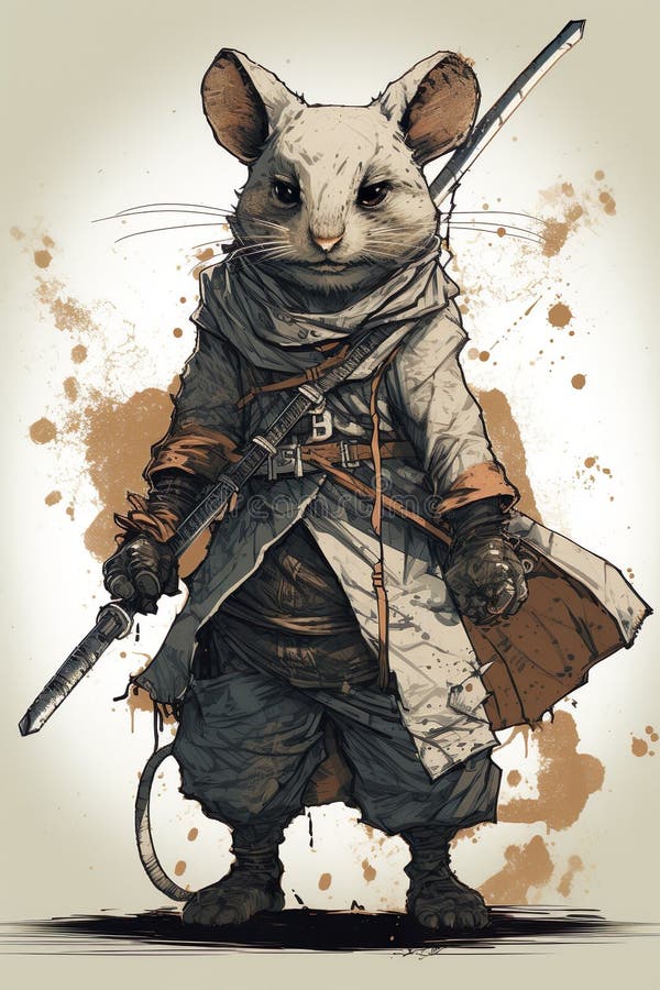 AI Generated Illustration of a Ninja Samurai Rat in a Dynamic Art Style ...