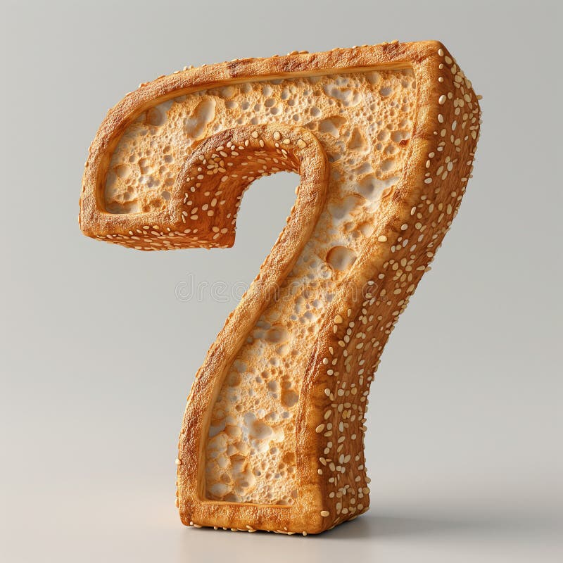 AI Generated Illustration of the Number 7 in the Shape of a Bread Stock ...