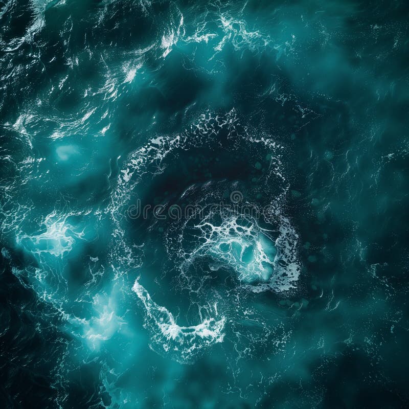 AI Generated Illustration of Ocean Wave Rolling through Dark Water ...