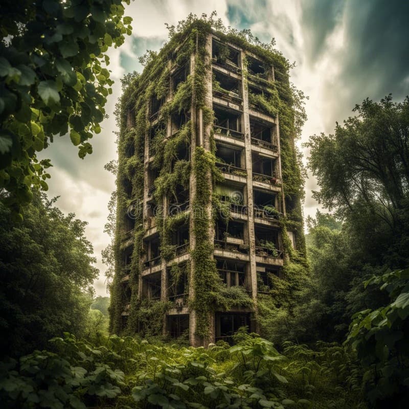 An Old and Abandoned Building in the Middle of a Lush Forest Completely ...