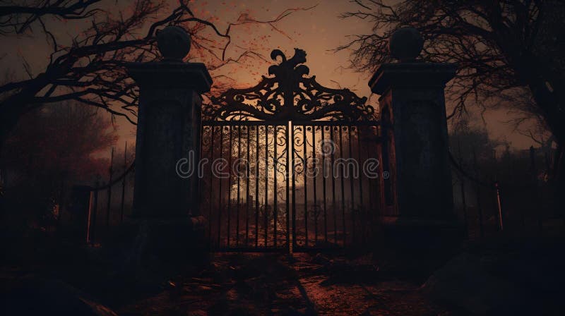 AI-generated Illustration of Old Rusted Gates Stock Illustration ...