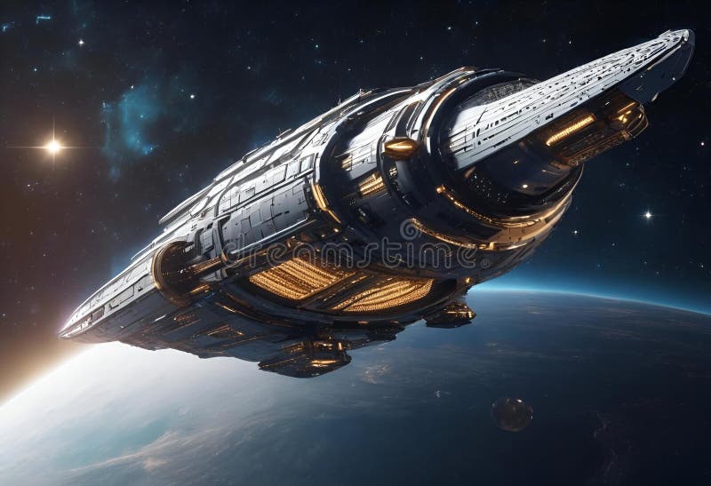 AI Generated Illustration of an Old Spaceship Against a Backdrop of ...
