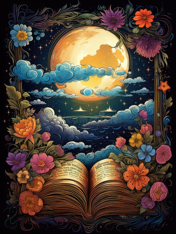 AI Generated Illustration of an Open Book Being Illuminated by a ...