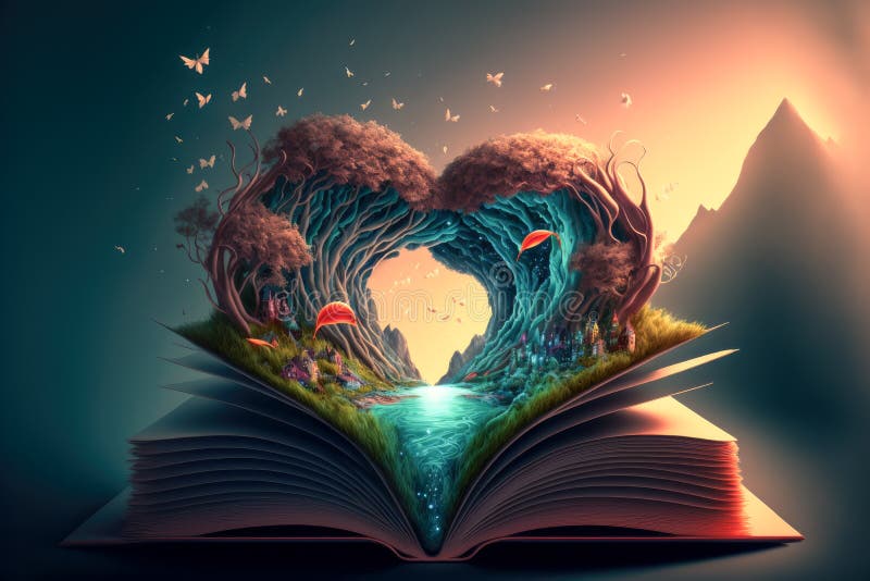 An Open Book with Imaginary, Fantastic and Fairy Worlds Appearing from ...