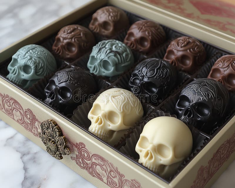 AI Generated Illustration of an Open Luxury Box of Chocolates Shaped ...