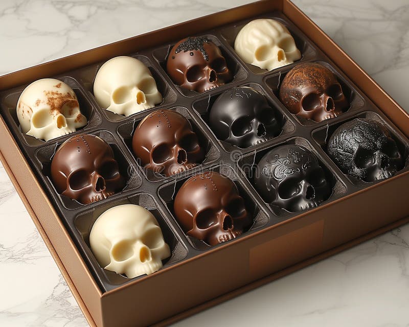 AI Generated Illustration of an Open Luxury Box of Chocolates Shaped ...