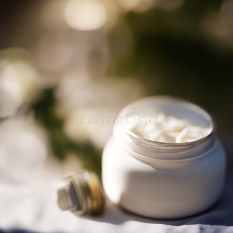 AI Generated Illustration of an Open White Container of Body Cream ...