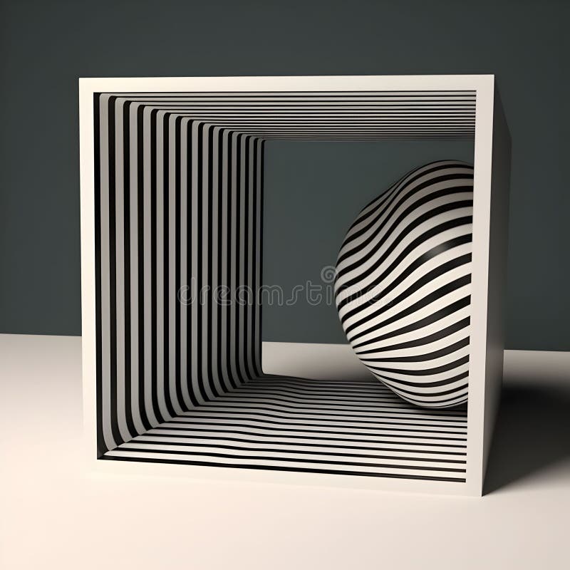 AI Generated Illustration of an Optical Illusion with a Spherical Form ...