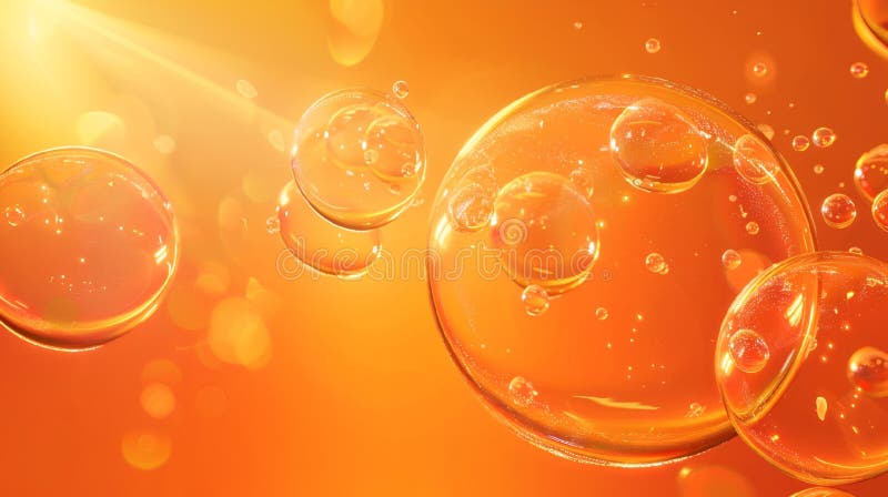 AI Generated Illustration of Orange Bubbles Stock Illustration ...