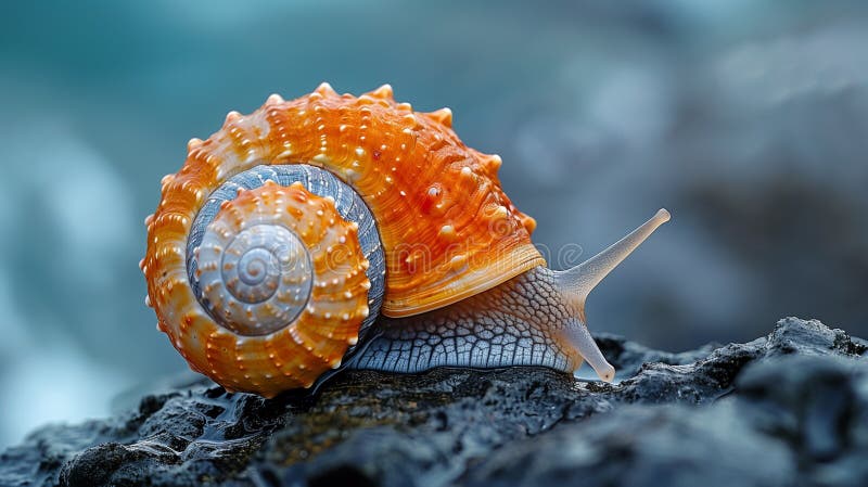 AI Generated Illustration of an Orange Shell of a Snail Stock Image ...