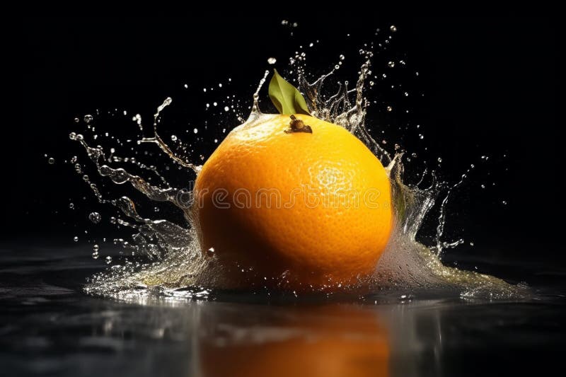 AI Generated Illustration of an Orange Submerged in a Body of Water ...