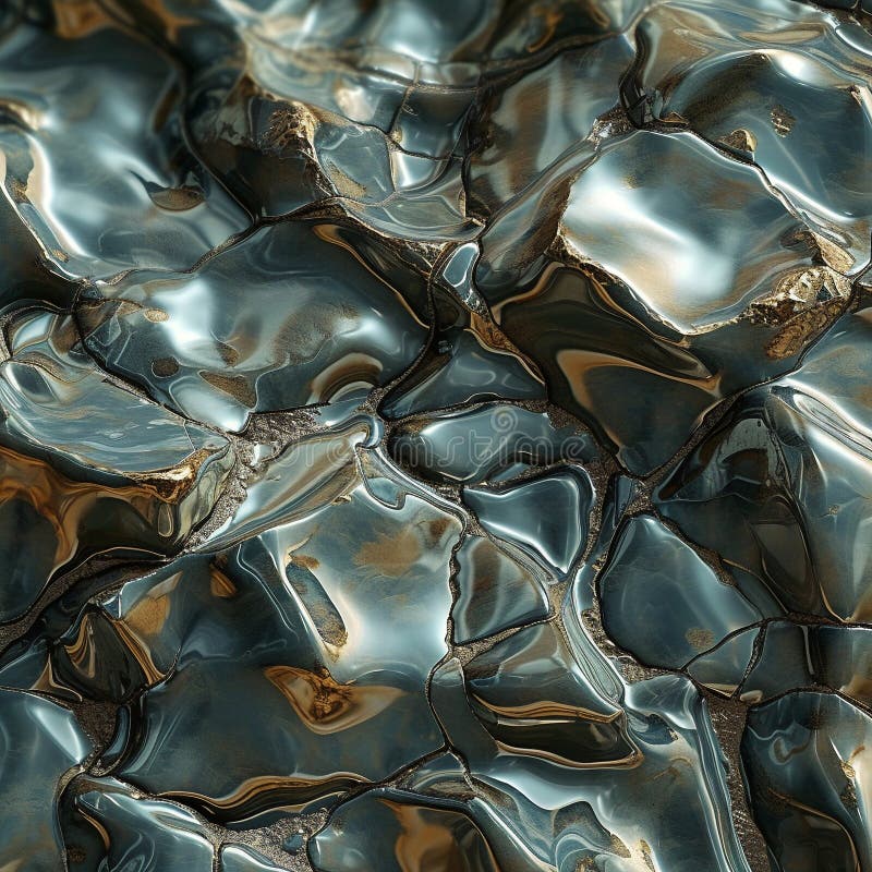 AI Generated Illustration of an Organic Pattern with a Metallic Sheen ...