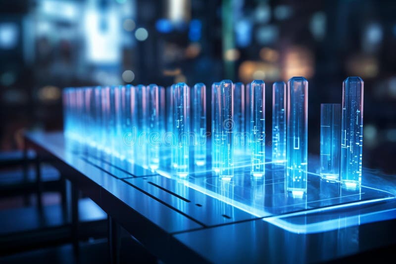 A Row of Test Tubes Sitting on Top of a Table Stock Illustration ...