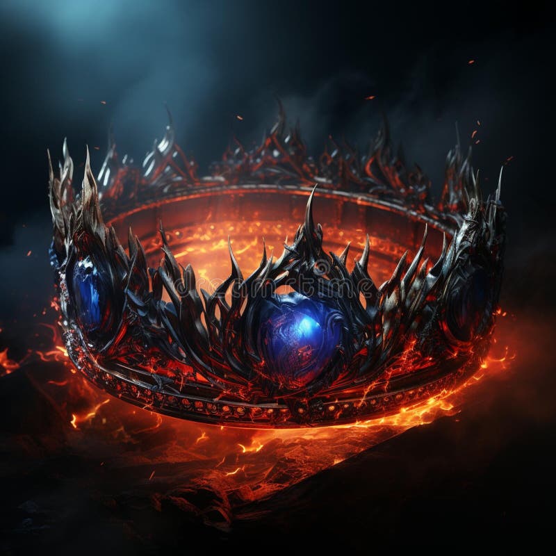 AI Generated Illustration of an Ornate Fiery Crown Stock Illustration ...