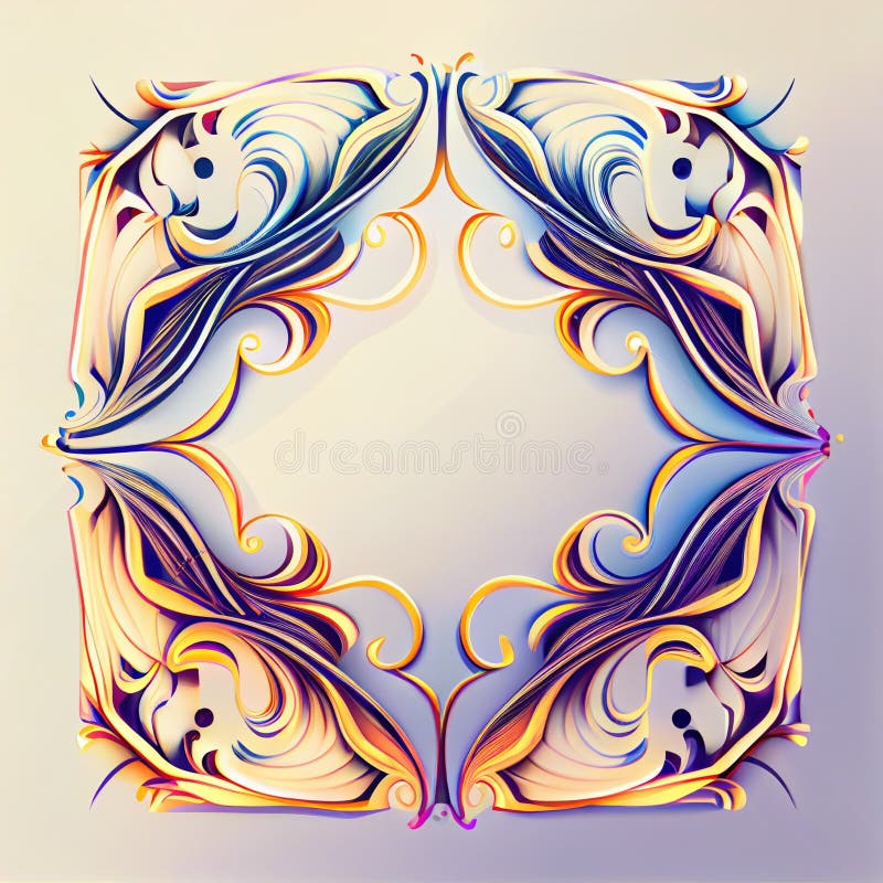 Ethereal Isometric Border Design, Made with Generative AI Stock ...
